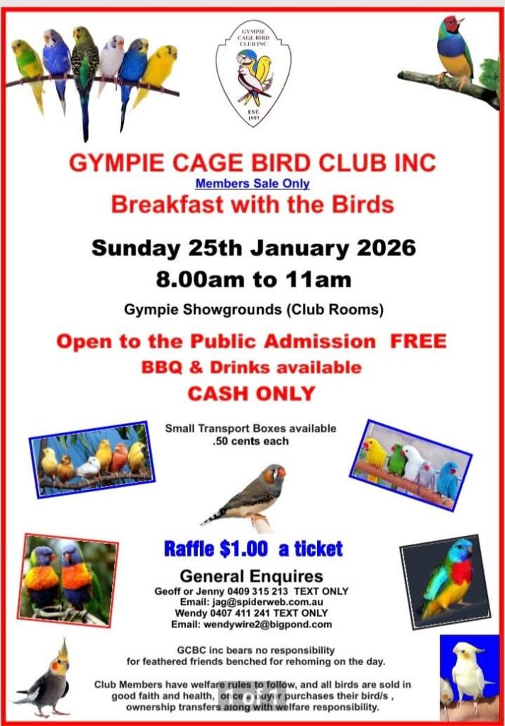 Gympie Caged Bird Club Sale - Hervey Bay Bird Club Inc.
